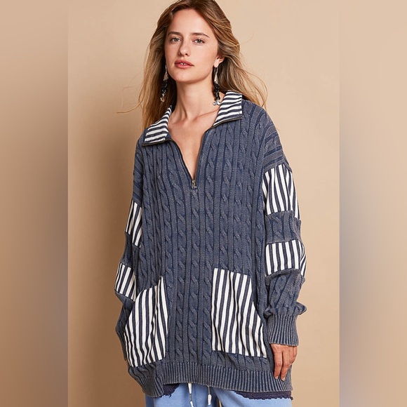 POL | Sweaters | 267 Closeout Firm New Pol Adorable Oversized Collared ...